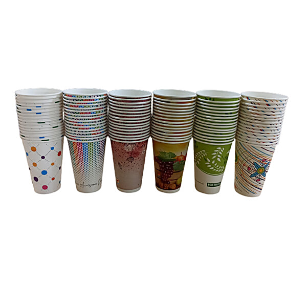 Buy Paricott Paper Cup - Mix Design, Assorted Colour, Eco-friendly ...