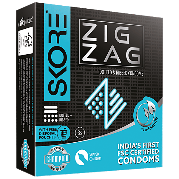 Buy Skore Zig Zag Condoms - Champion Series, Dotted & Ribbed Online at ...