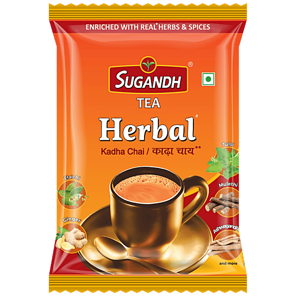 Buy SUGANDH Herbal Tea/Kadha Chai - With Elachi & Ginger, Rich In Taste ...