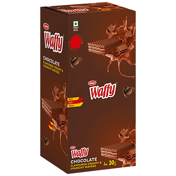 Buy Dukes Waffy - Chocolate Flavoured Creamy & Crunchy Sandwich Wafer ...
