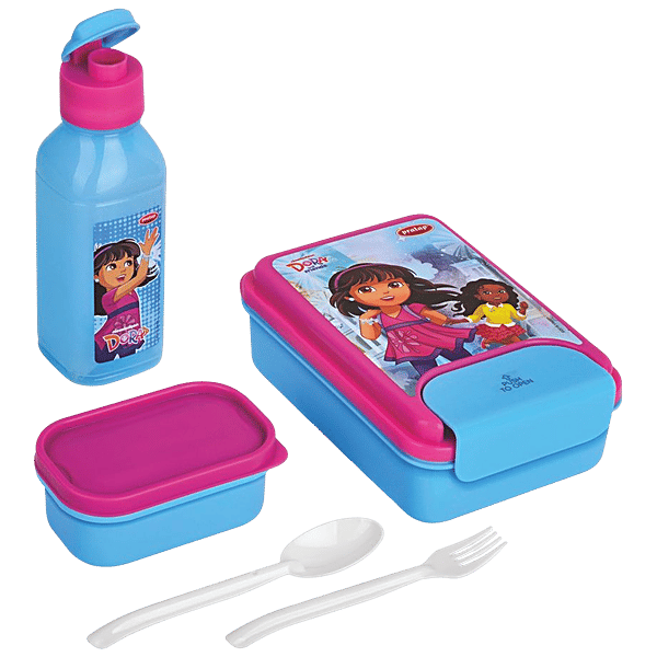 Buy Pratap One Lock Dora & Friends Lunch Box Set - Small, Lightweight ...