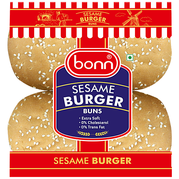Buy Bonn Bread Sesame Burger Buns - Extra Soft, Zero Trans Fat ...