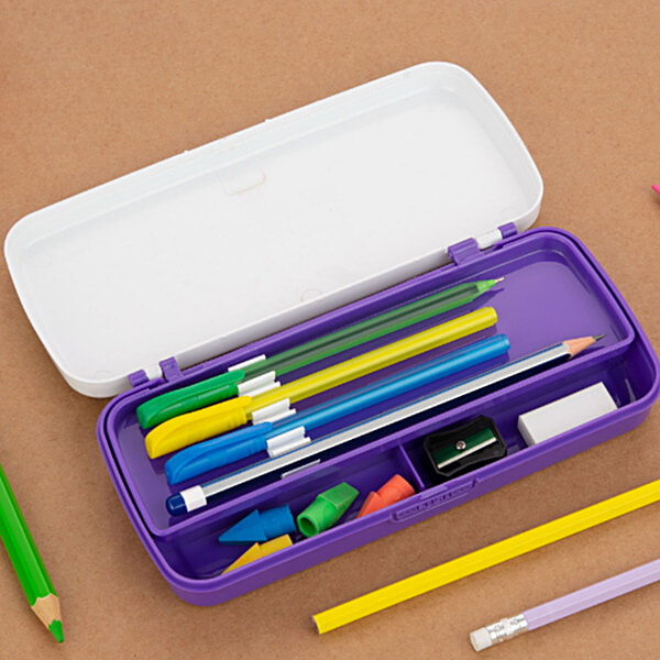 Buy Hazel Perfect Plastic Pencil Box - Durable, Lightweight, Purple ...
