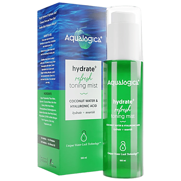 Buy Aqualogica Hydrate+ Refresh Toning Mist - Coconut Water & Hyaluronic Acid, Balances pH Skin ...