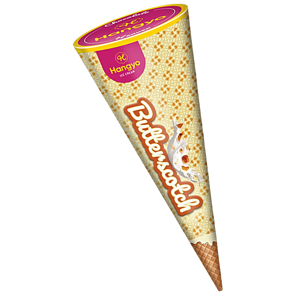 Buy Hangyo Butterscotch Cone - Medium Fat Ice Cream Online at Best ...