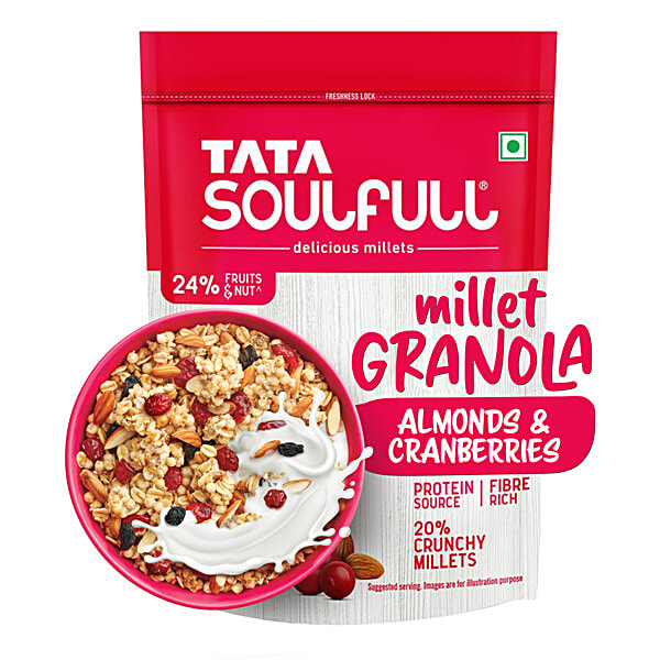 Buy Tata Soulfull Millet Granola Breakfast Cereal - Almonds ...
