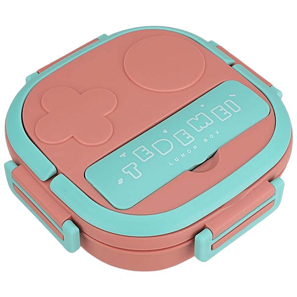 Buy Tedemei Lunch Box - Stainless Steel Interior, 2 Compartment, Pink ...