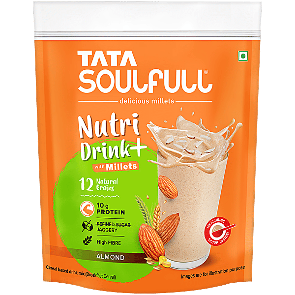 Buy Tata Soulfull Nutri Drink+ - With Millets, Almond Flavour Online at ...