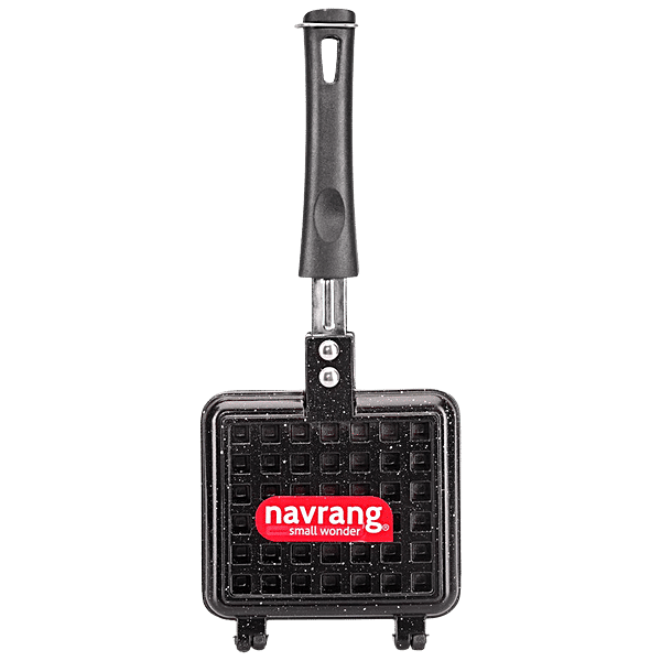 Buy Navrang Aluminium Waffle Maker Small Wonder, Black - Non-Stick ...