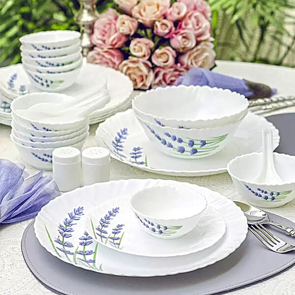 Buy LaOpala Dinner Set - Opalware, Novo, English Lavender Online at Best Price of Rs 3199 ...