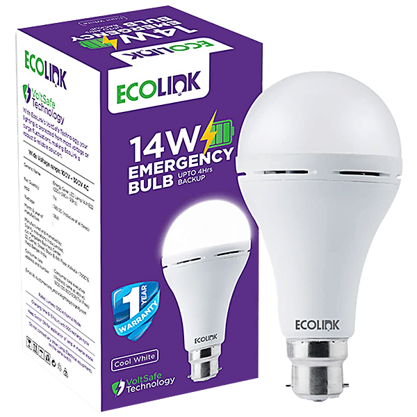 Buy EcoLink LED Emergency Bulb - 14W, B22, Cool White Online at Best ...