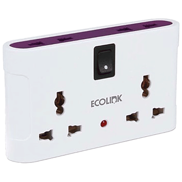 Buy EcoLink Secure 4 Way Universal Multiplug Adapter - 6A, 4 Sockets Online at Best Price of Rs ...