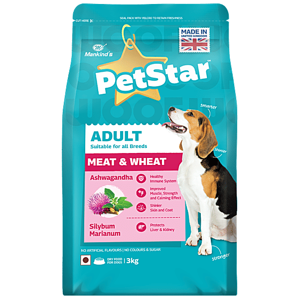 Buy Mankind’s Petstar Dry Dog Food - Meat & Wheat, Adult Online at Best Price of Rs 2499 - bigbasket