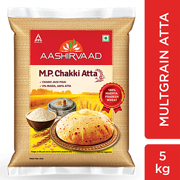 Buy Aashirvaad MP Chakki Atta - 100% Wheat, 0% Maida Online at Best ...