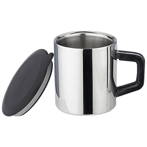 Buy Pdd Falcon Stainless Steel Bakelite Mug - With Lid, Thick Dual Wall ...