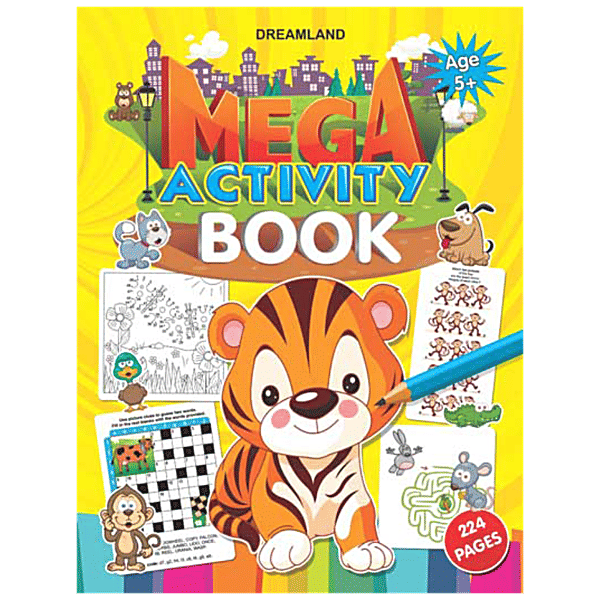 Buy Dreamland Mega Activity Book - Children Interactive, Age 4+, 225 ...