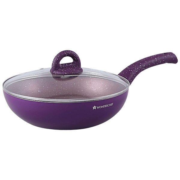 Buy Wonderchef Granite Wok With Lid - Non-Stick, 24 cm, Induction ...