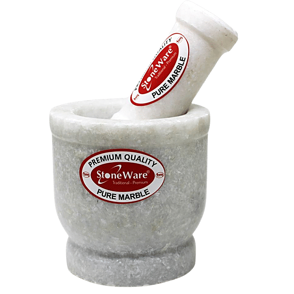 Buy Stoneware Marble Pestal Set/Imam Dasta - 10 cm Online at Best Price ...