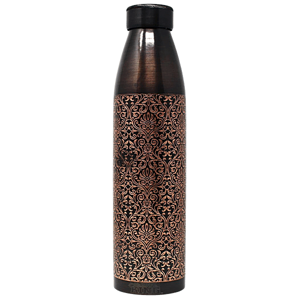 Buy Mr. Copper King Antique Engraved Pure Copper Water Bottle - Doctoro ...