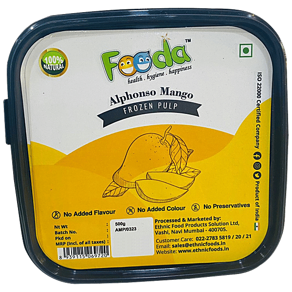 Buy Fooda Alphonso Mango Pulp - Frozen Fresh Online at Best Price of Rs ...