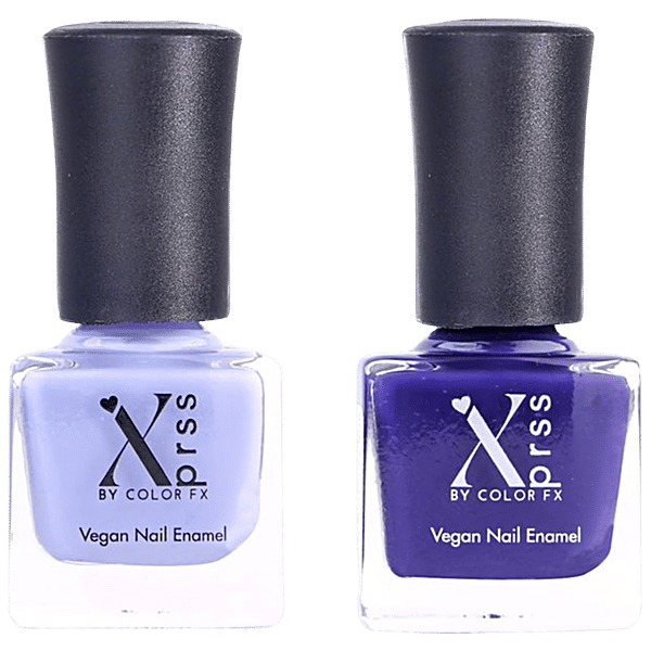 Buy Color Fx Xprss Vegan Nail Enamels - Periwinkle Blue & Eggplant ...