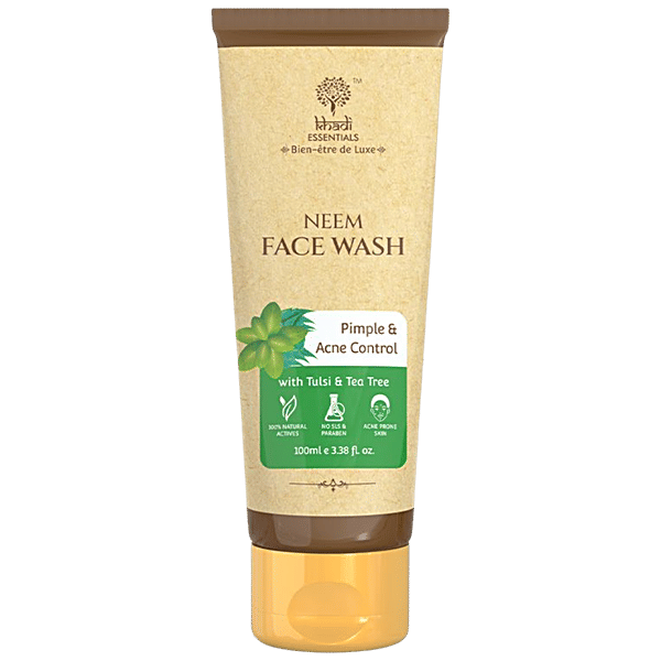 Buy Khadi Essentials Neem Face Wash - With Tulsi & Tea Tree, For Pimple ...