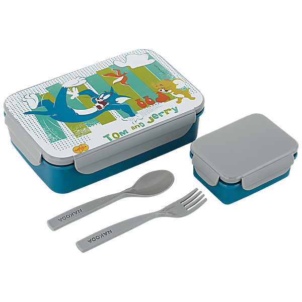 Buy Nakoda Klick Fit 800 Food Grade Plastic Lunch Box - Tom & Jerry ...
