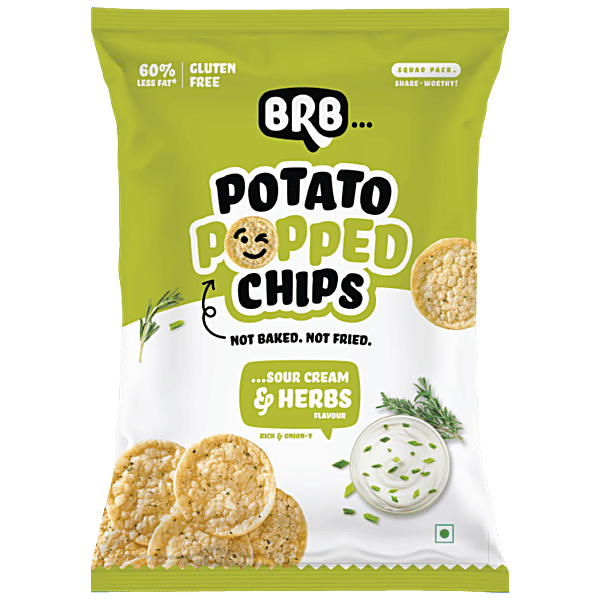 Buy BRB Potato Popped Chips - Sour Cream & Herbs Flavour Online at Best ...