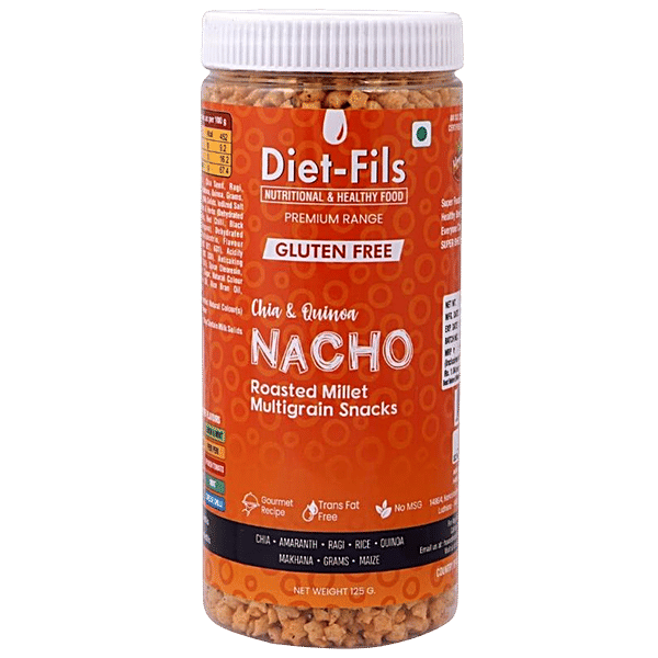Buy Diet-Fils Chia & Quinoa Roasted Millet Multigrain Snacks - Nacho ...