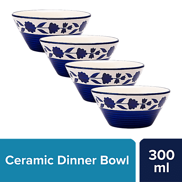 Buy bb home Earth Dining Bowl/Katori Set, Hand Painted Ceramic - Floral ...