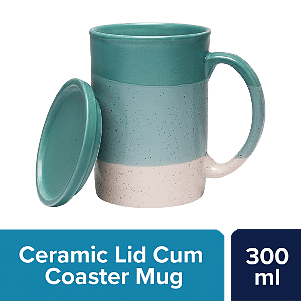 Buy BB Home Earth Tea/ Coffee Ceramic Mug - With Lid/Coaster, Hand ...