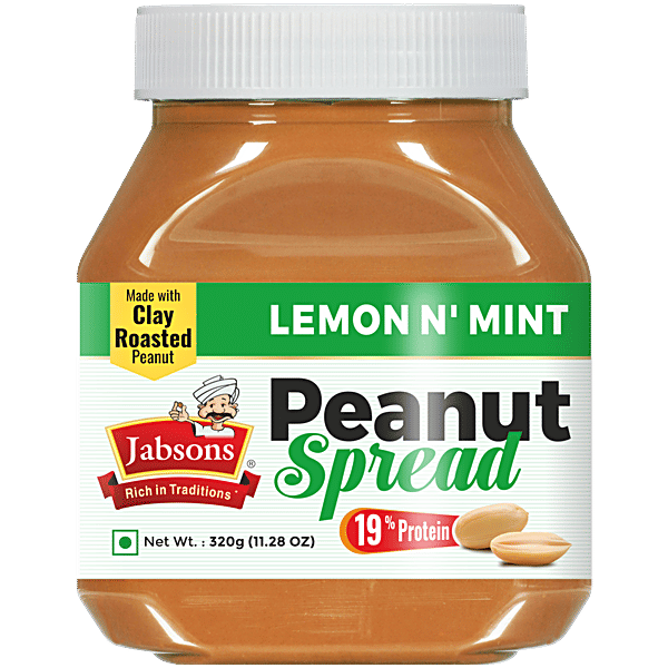 Buy JABSONS Peanut Spread - Lemon N Mint, 19% Protein Online at Best ...