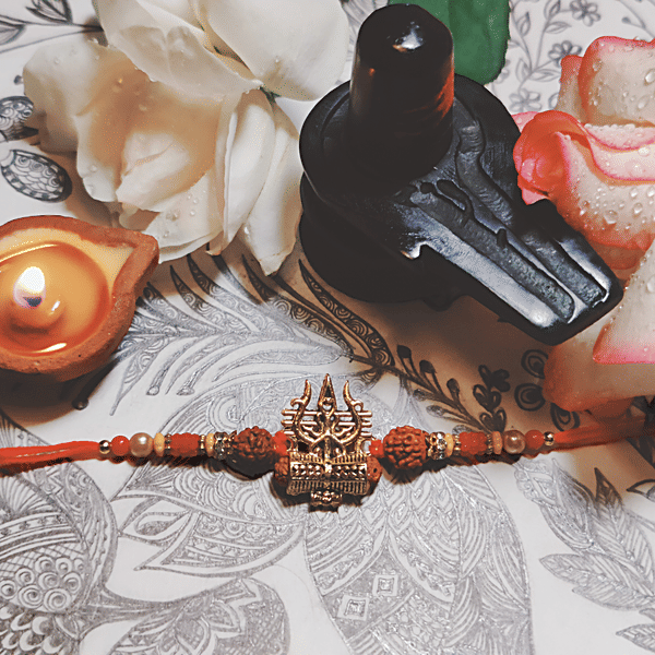 Buy House of Festivals Lord Shiva Rudraksh Rakhi - With Trishul & Damru ...