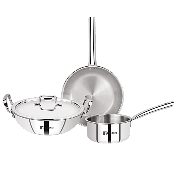 Buy Bergner Tripro Triply Stainless-Steel Cookware Set, Tea Pan 16cm ...