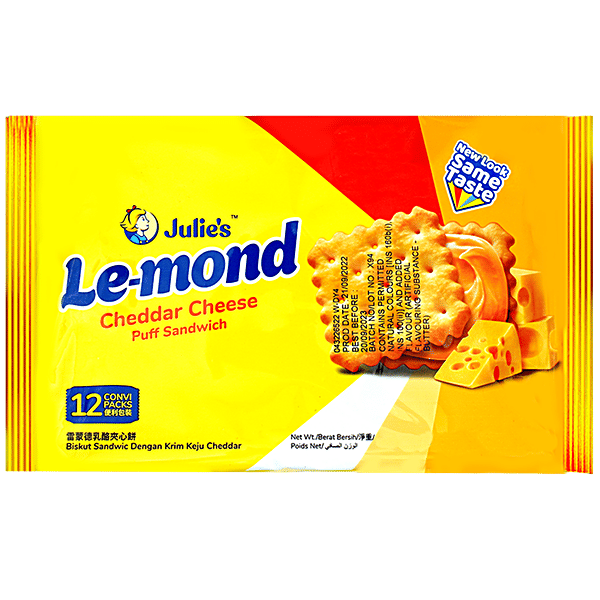 Buy Julie's Le-Mond Cheddar Cheese Puff Sandwich Biscuit Online at Best ...