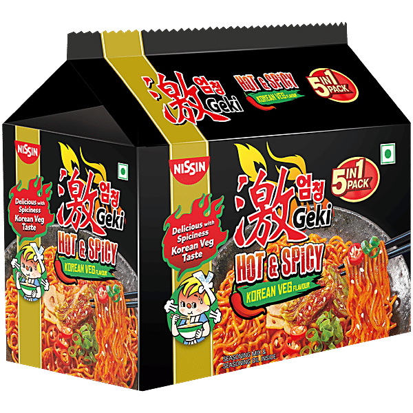 Buy Nissin Geki Hot & Spicy Instant Noodles Korean Veg Flavour Online ...