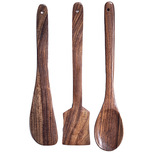 Buy Petals Wooden Spatula, Cooking & Serving Spoon Set Online at Best ...