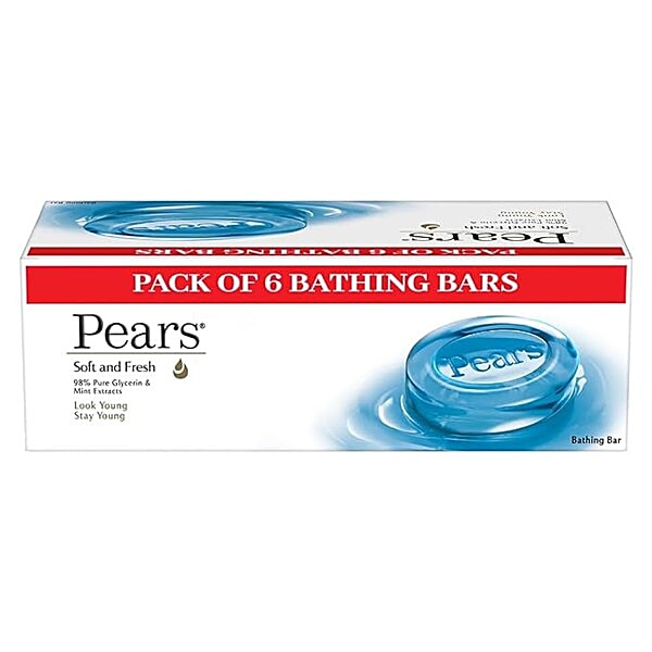 Buy Pears Soft & Fresh Bathing Bar With 98% Pure Glycerine & Mint ...
