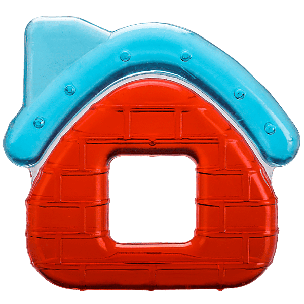 Buy LuvLap Baby Water Filled Silicone Teether - Hut Shaped, Blue & Red ...