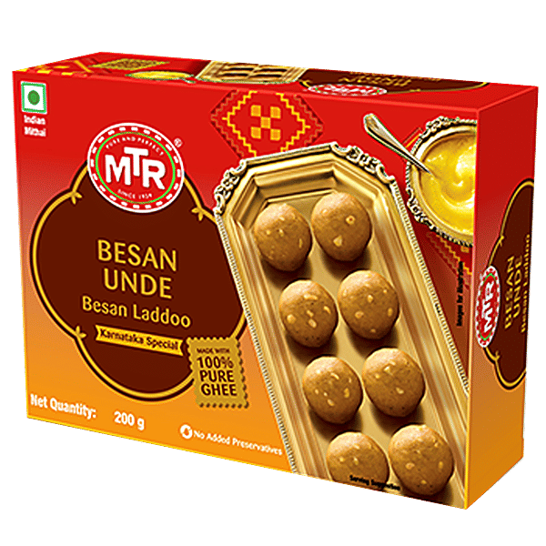 Buy MTR Besan Unde/Ladoo - Made With 100% Pure Ghee Online at Best ...