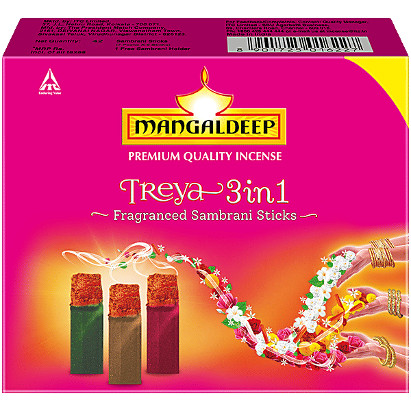Buy Mangaldeep Treya 3 In 1 Sambrani Sticks Online at Best Price of Rs 54 - bigbasket
