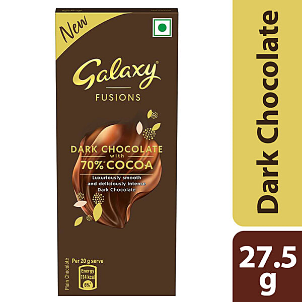 Buy Galaxy Fusions Dark Chocolate Bar - With 70% Cocoa Online at Best ...