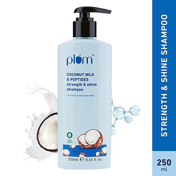 Buy Plum Coconut Milk & Peptides Strength & Shine Shampoo - Nourishes Hair Online at Best Price ...