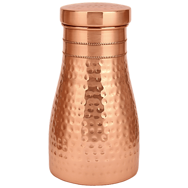 Buy Prime-Metal Copper Hammered Bedroom Bottle - With Glass Inside ...
