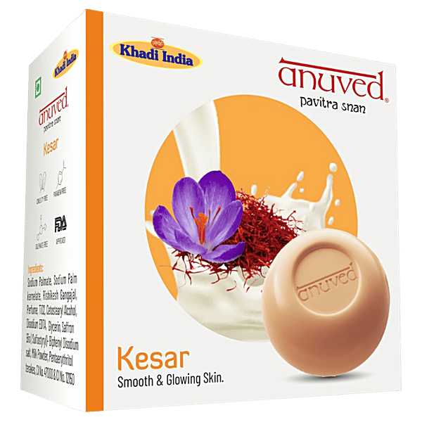 Buy Anuved Herbal & Natural Moisturising Kesar Soap With Rishikesh ...