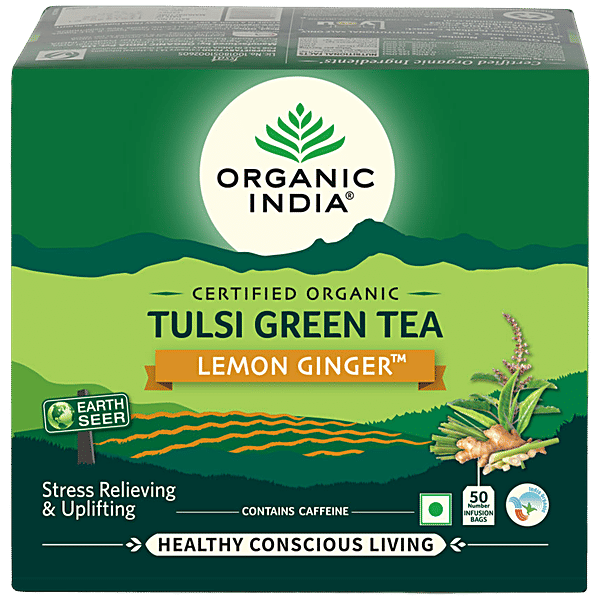 Buy Organic India Tulsi Green Tea - Lemon Ginger Online at Best Price ...