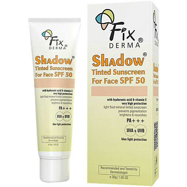 Buy Fixderma Shadow Tinted Sunscreen For Face SPF 50 - PA+++, For UVA ...