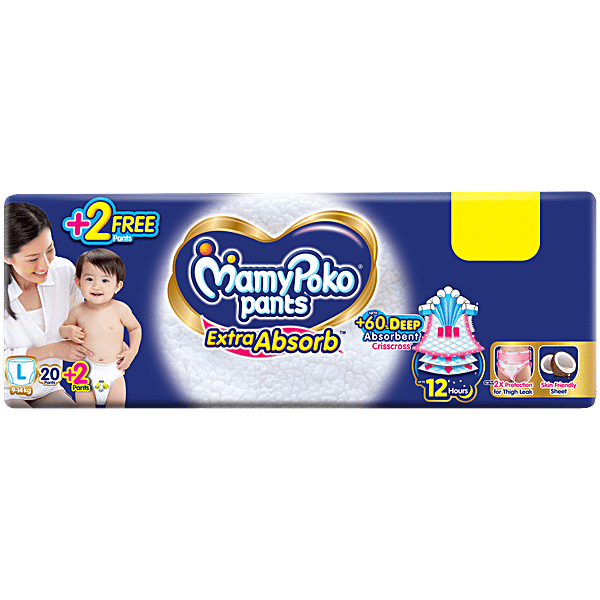 Buy Mamy Poko Pants Extra Absorb Diaper Pants - L, 9 To 14 kg Online at ...