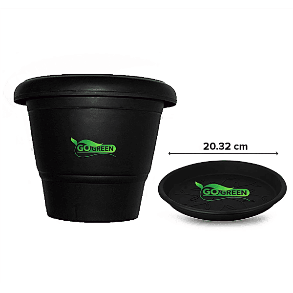 Buy Go Green Premium Flower Pot Plate No 100 - Black, 20.32 cm Online ...