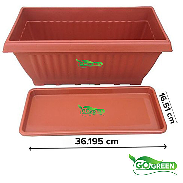 Buy Go Green Garden Queen Pot Plate No 140 - Brown, 36.19 x 16.51 cm ...